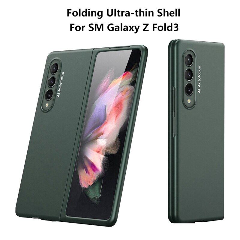 PC Hard Ultra-Thin Fold Matte Case For Samsung Galaxy Z Fold 3 5G Phone Cover Solid Color Luxury ...