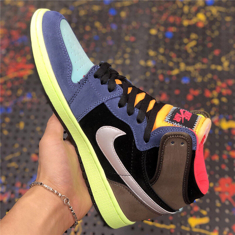 Air Jord 1 RETRO HIGH OG Bio hack AJ1 รองเท้าบู๊ตสูงรองเท้าลำลองที่มี ...