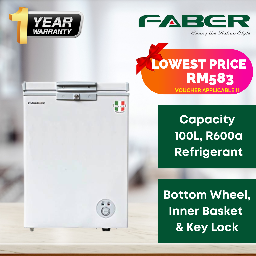 [ITALY MODEL] Faber 157L Chest Freezer with Bottom Wheel & Key Lock FZ ...