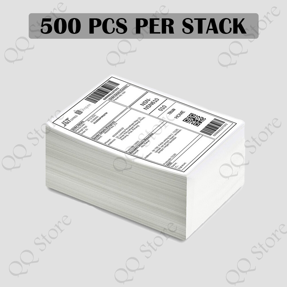 500pcs Thermal Sticker A6 Paper Roll Fold Stack Airway Bill Sticker ...
