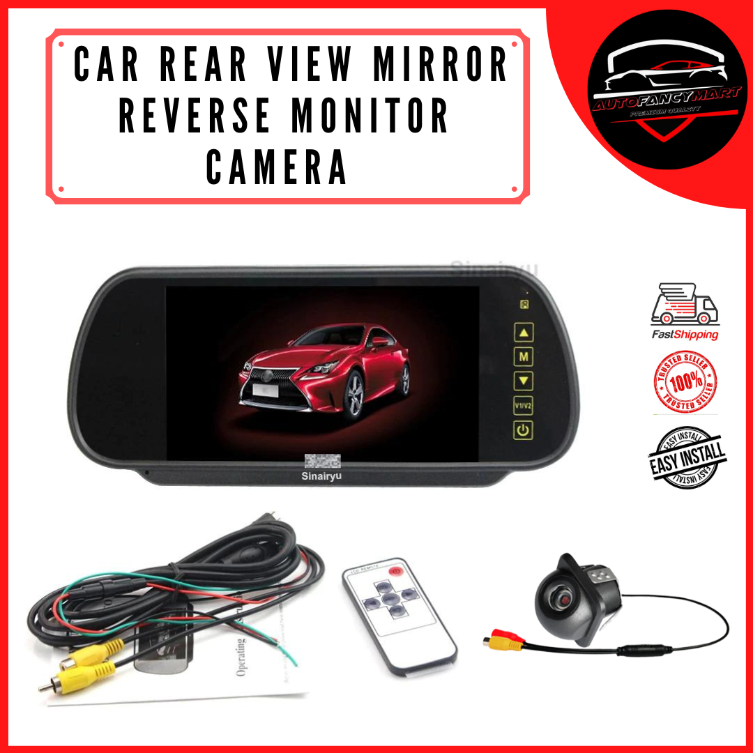 7 Inch TFT LCD Car Rear View Mirror Reverse Monitor Camera DVD VCR | Lazada