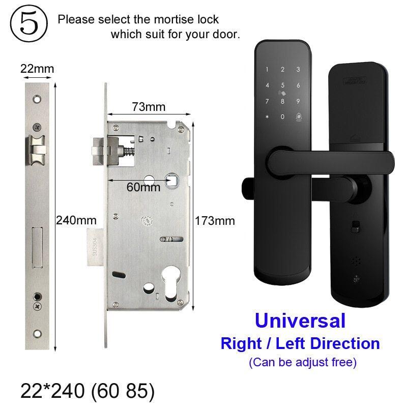RAYKUBE X7 Fingerprint Lock BT TT Lock App Card Digital Keyless Code ...