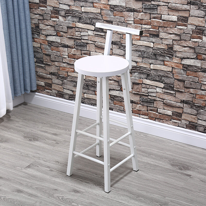 Solid Wood Bar Stool High Chair Home Dining Table Chair Stool With Back ...