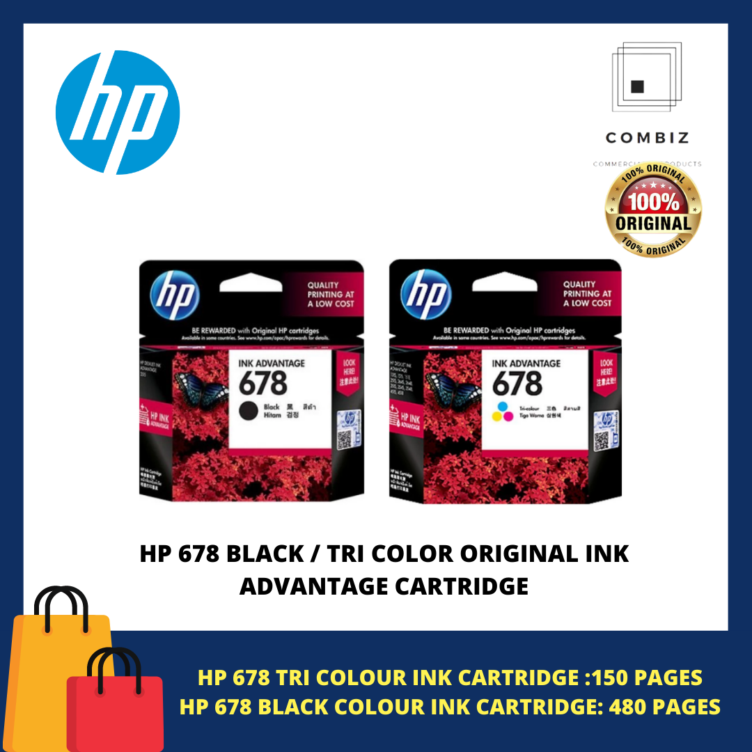 HP 678 Black / Tri Color Original Ink Advantage Cartridge | Lazada