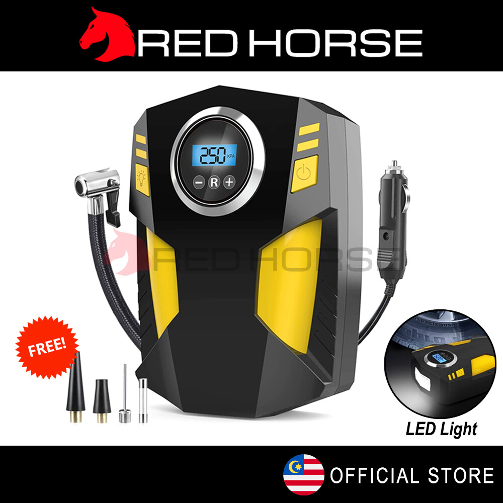 RED HORSE 12V Portable Car Electric Tyre Pump Air Pump Tire Inflator ...
