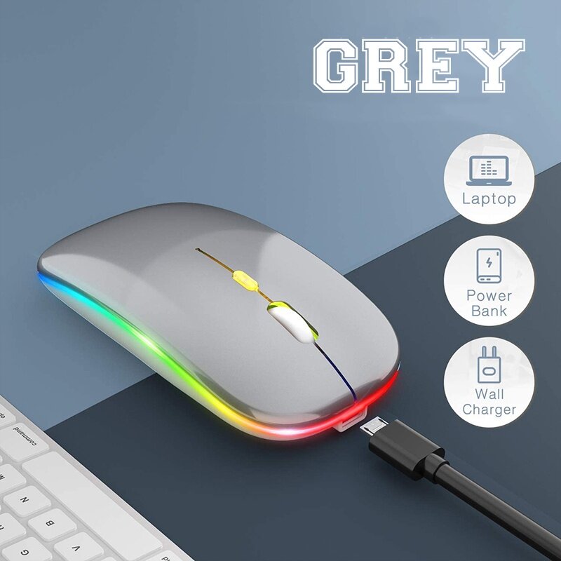 Battery Save Mute Click Bluetooth Optical Mouse Portable Ergonomic ...