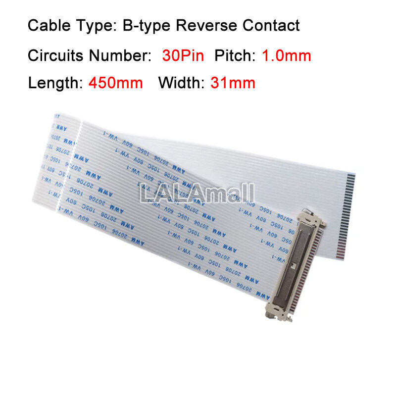 1Pc 30Pin ยืดหยุ่นสายแบน FPC FFC สายเชื่อมต่อ2ch 8bit 30P LVDS LVDS สาย ...