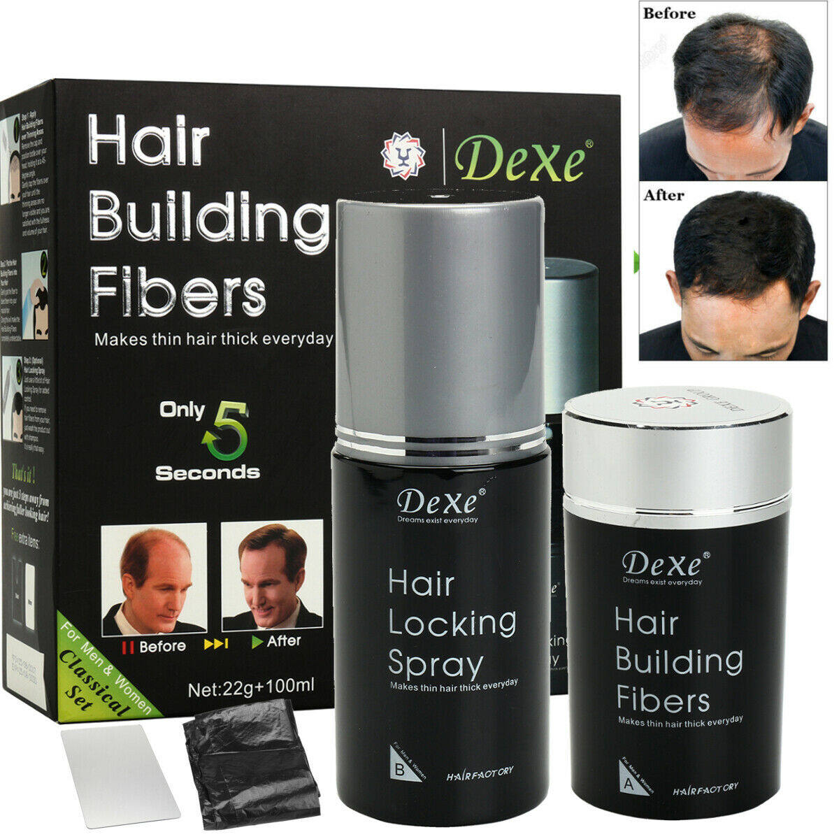 Hair Building Fibers Black Hair Loss Concealer Fiber Bottle by Finally ...