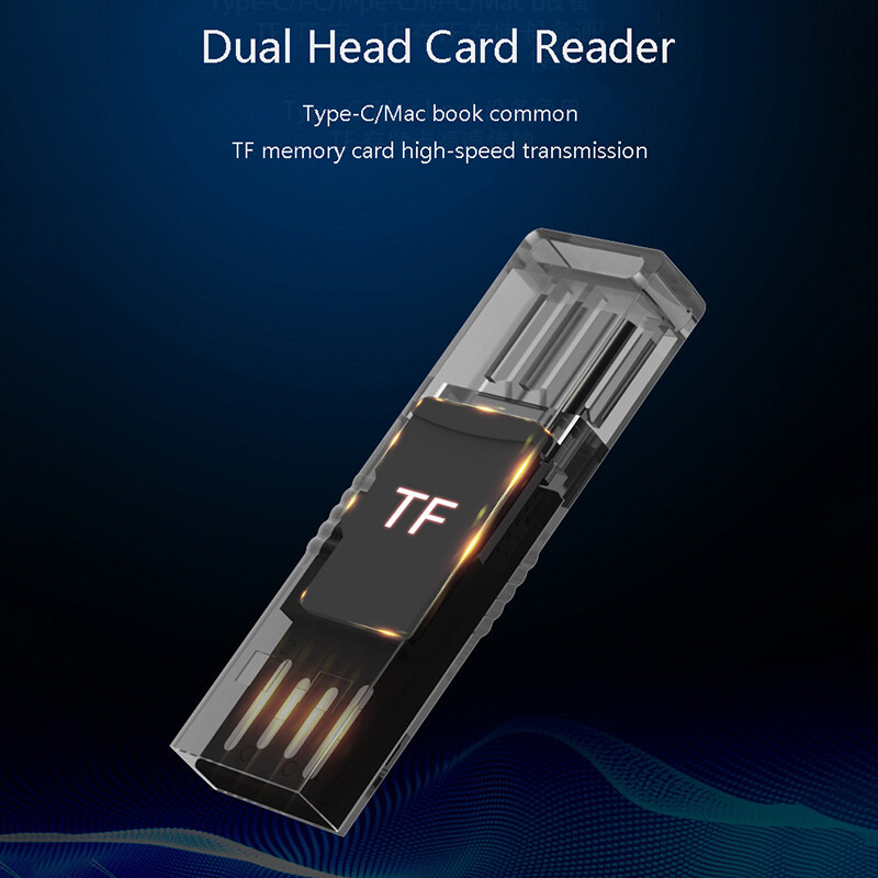 ZHANG 2 In 1 Card Reader USB 2.0 USB Type C เป็น SD Micro SD TF Card ...