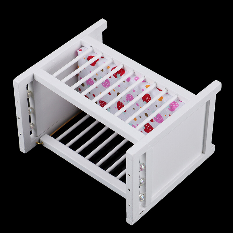 Clothing mother and baby PIEN 1:12บ้านตุ๊กตาสีขาวเตียงเด็กทารกห้อง ...