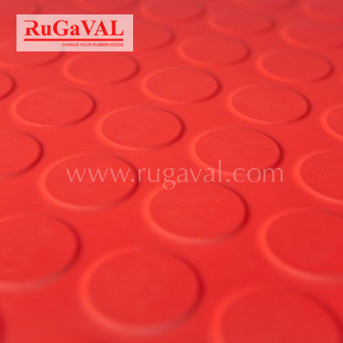 Round Stud Rubber Mat I Grey Blue Green Red Yellow color I 3mm Thick x ...