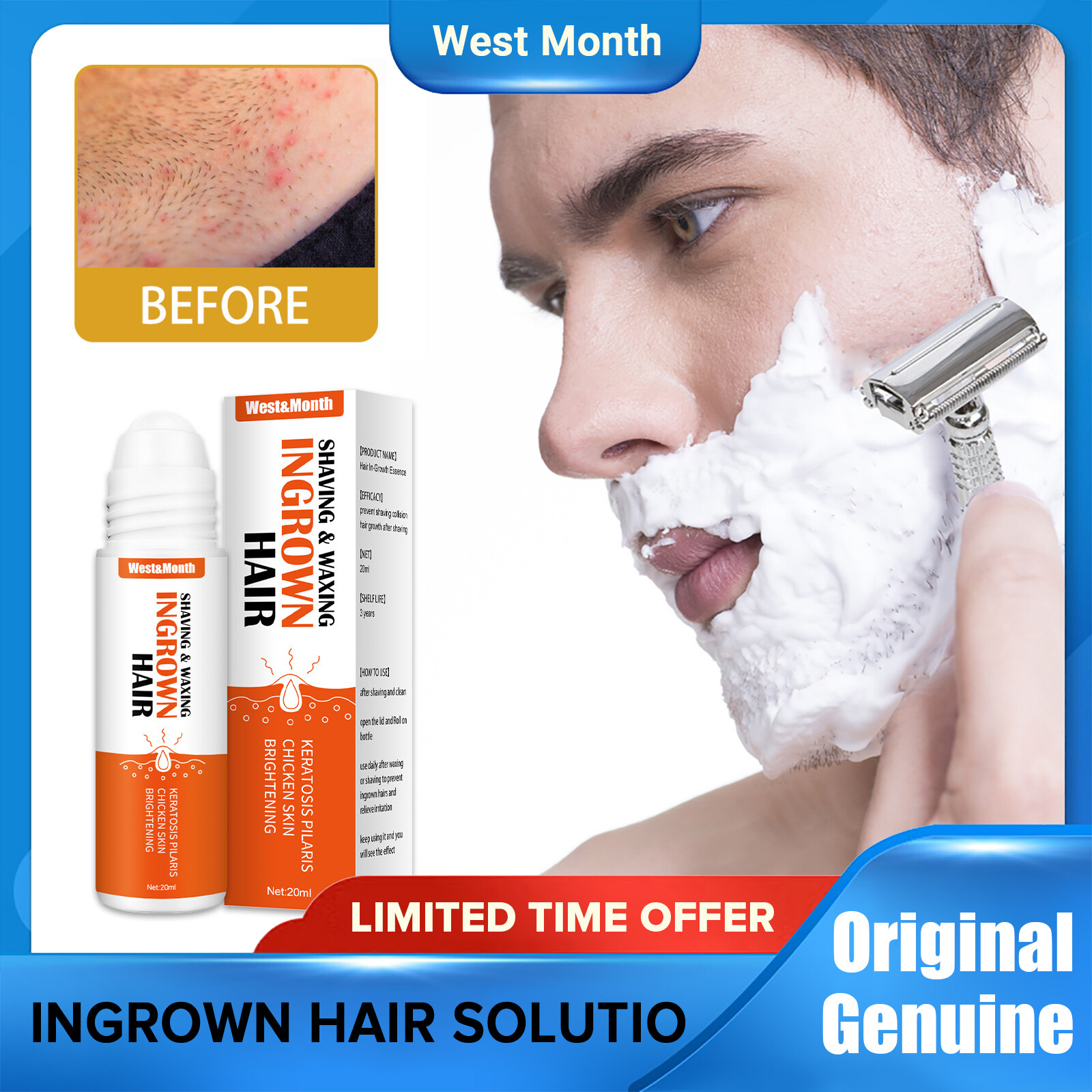 West Month After Shave Repair Serum Prevent Skin Repair Shaving Wax ...