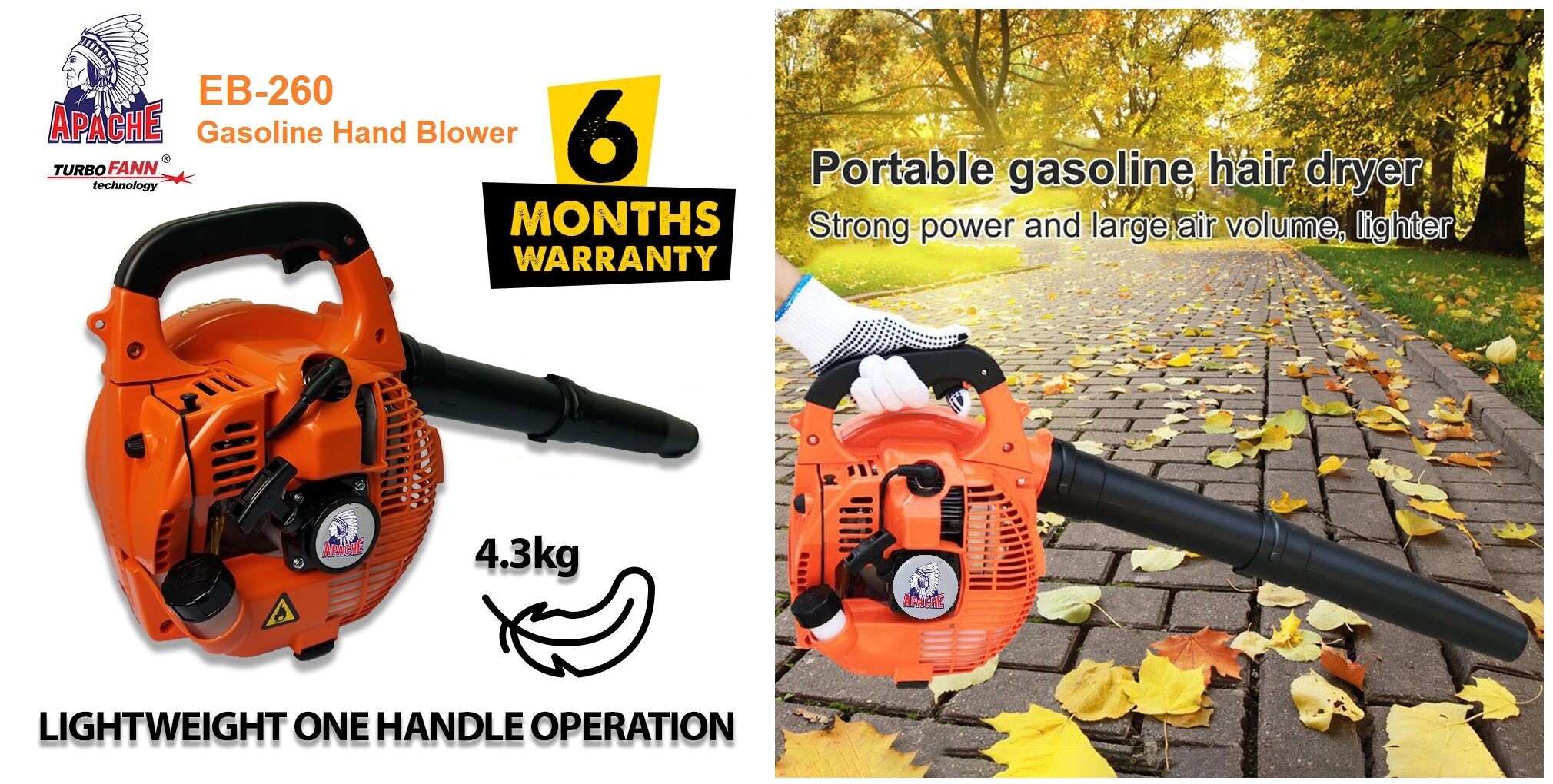 Apache EB260 Portable Gasoline Hand-Held Leaf Blower | Lazada