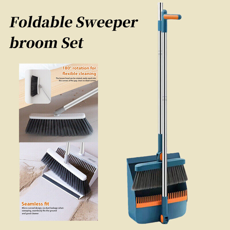 [2IN1]DVS Magic Broom Foldable Broom Dustpan Set Sweeper Broom ...