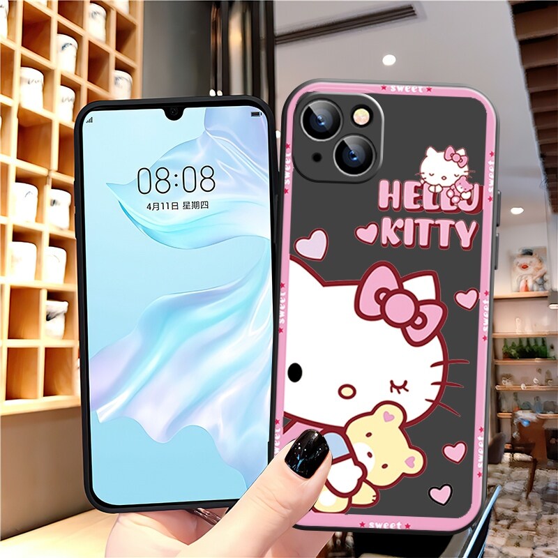 Hello Kitty เคสโทรศัพท์ iPhone,เคสซิลิโคนสำหรับ iPhone 12 13 11 Pro MAX ...