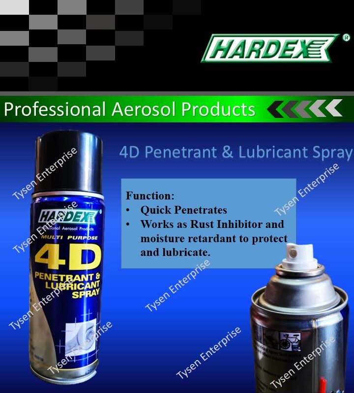 Hardex Professional Aerosol Products 4D Penetrant & Lubricant Spray (4D ...