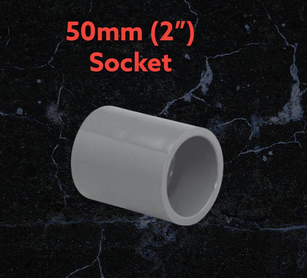 50MM (2") PVC Fitting / PVC Connector - Socket/Elbow/Tee - P/T Socket ...