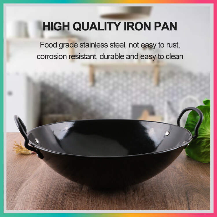 GARBOSY ENAMEL BLACK WOK/ KUALI HITAM BERTELINGA/ CAPTAIN BLACK IRON ...