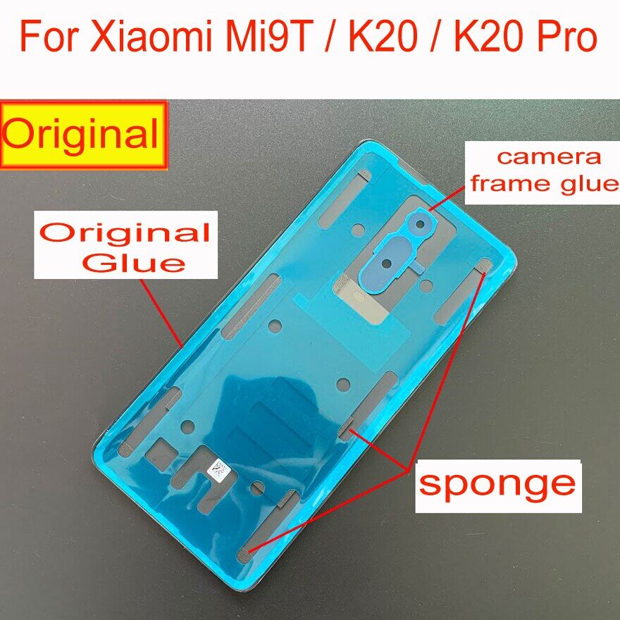 100% ใหม่ Mi 9T Mi9t Pro K20ฝาหลังกระจกประตูด้านหลังพร้อมเทปกาว Redmi ...