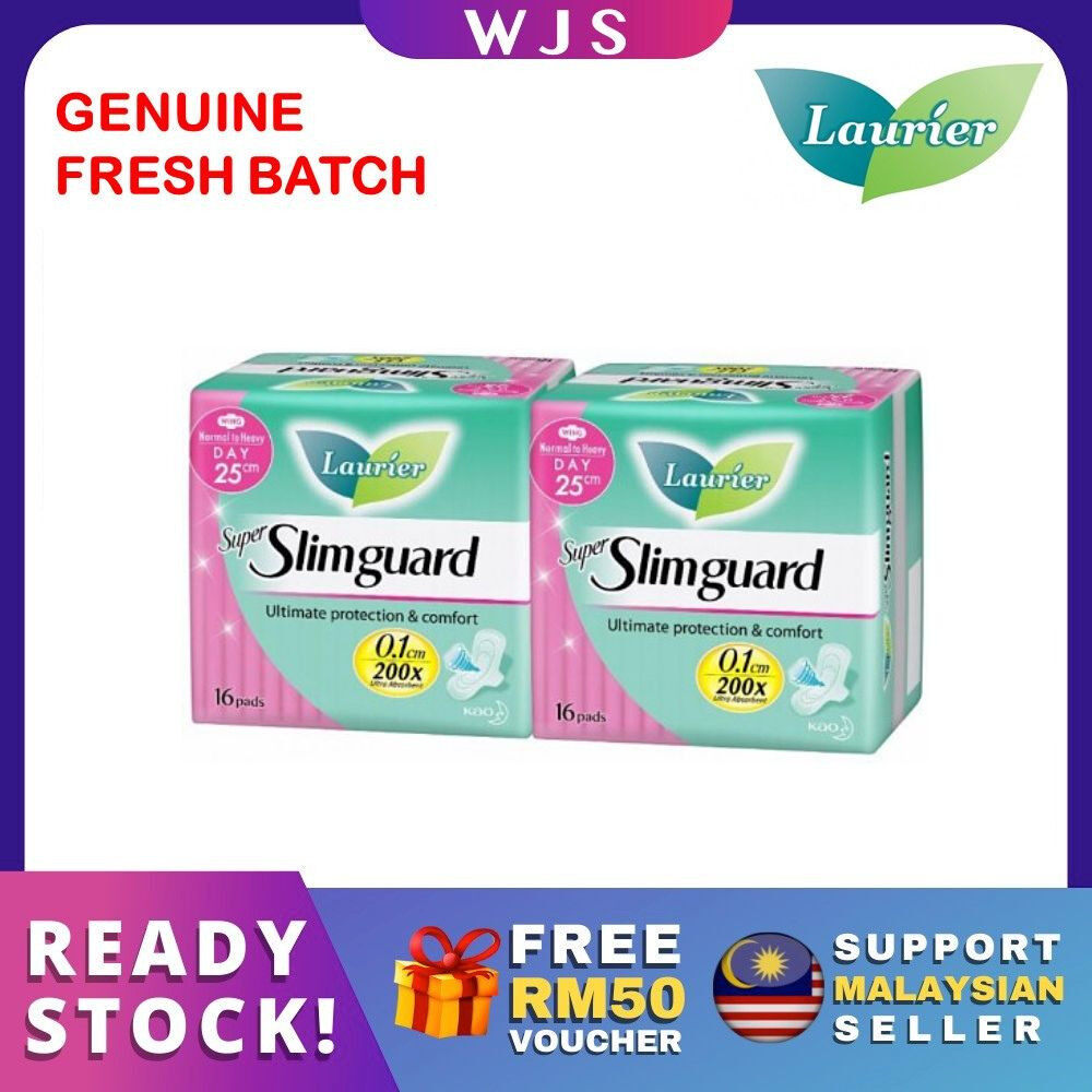 (FRESH BATCH) WJS Laurier Super Slimguard Day Wing Sanitary Pad Laurier ...