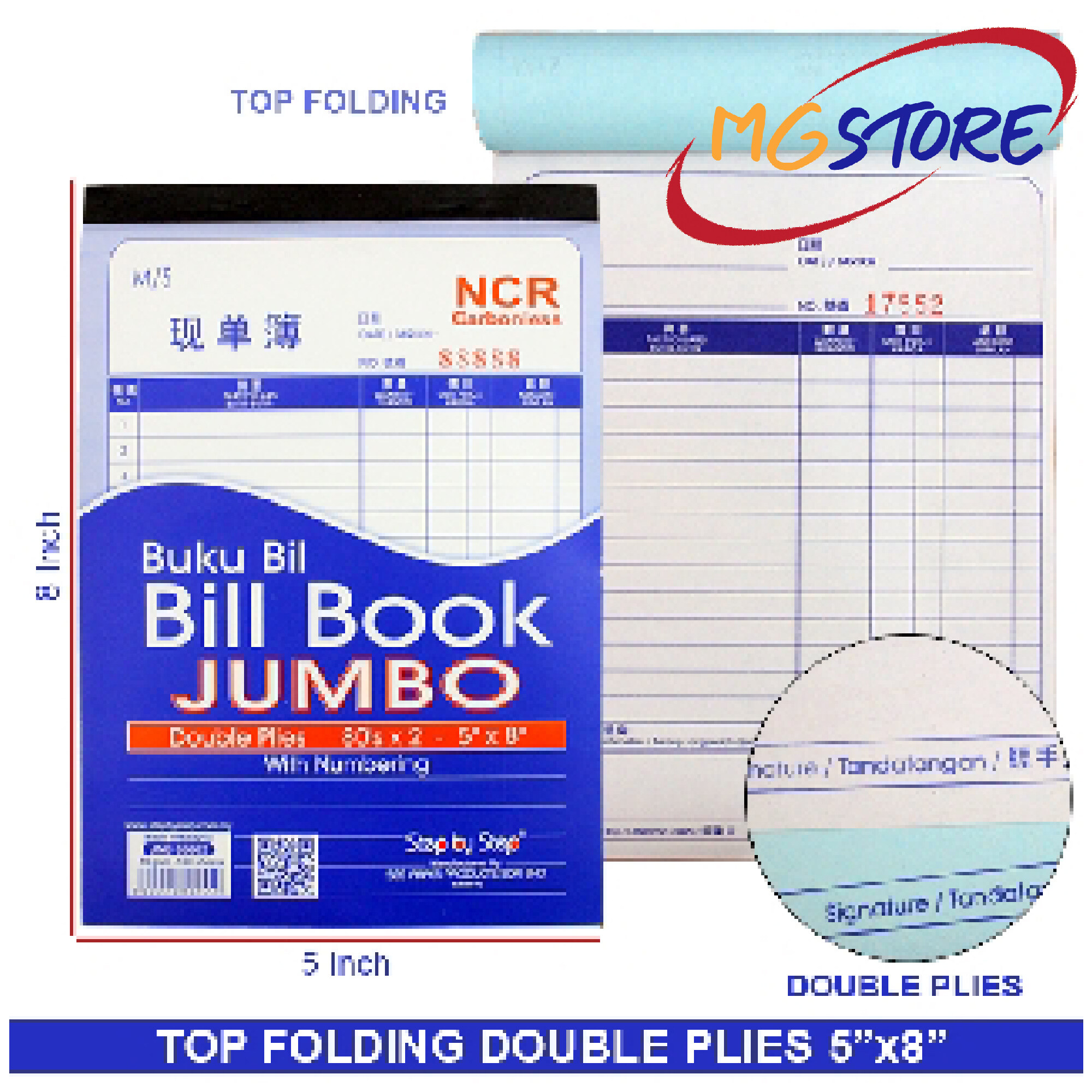 Bill Book Jumbo with Numbering Carbonless 50's x 3ply / 50's x 2ply ( 6 ...