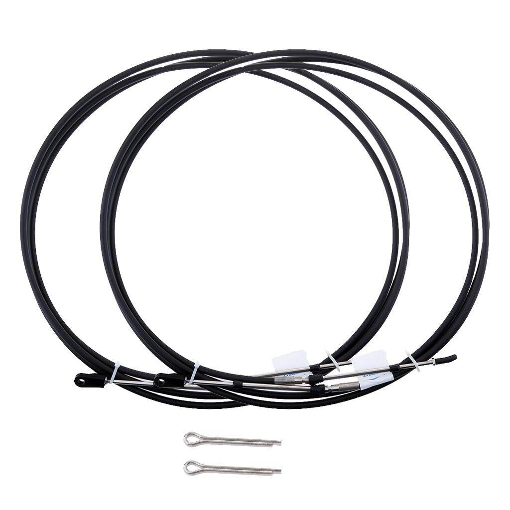 2-Pack3米Marine Throttle Control Cable For Outboards Motors Black ...