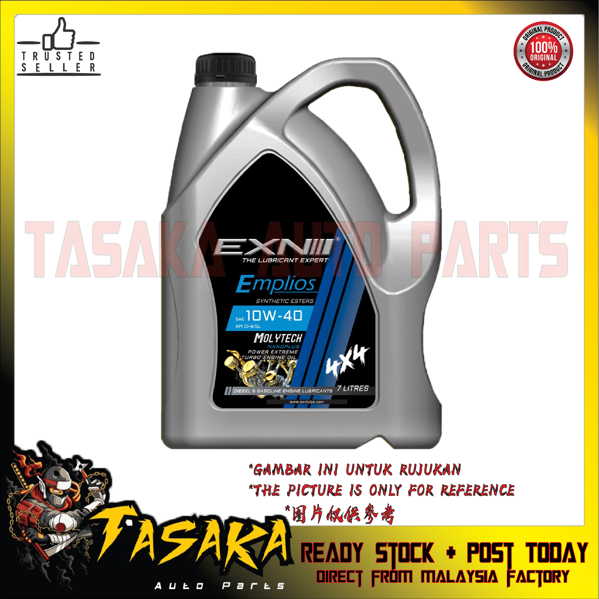 EXN - EMPLIOS SAE 10W40 SEMI SYNTHETIC ENGINE OIL ESTERS 7L - API CI-4 ...