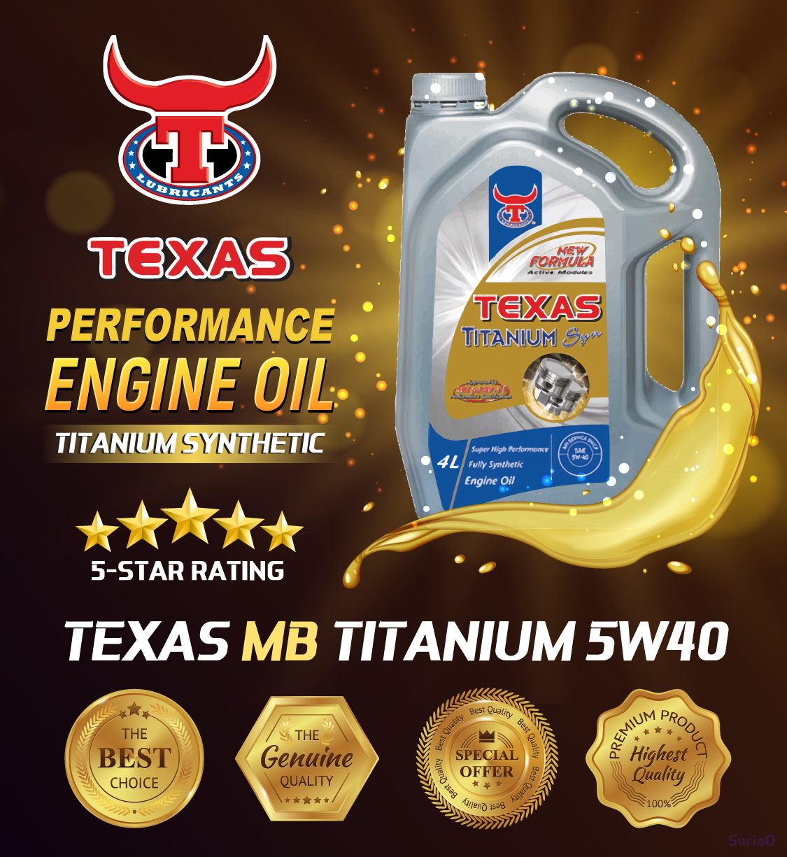 Texas Titanium Performance Fully Synthetic Engine Oil MB 229.51 5W40 ...