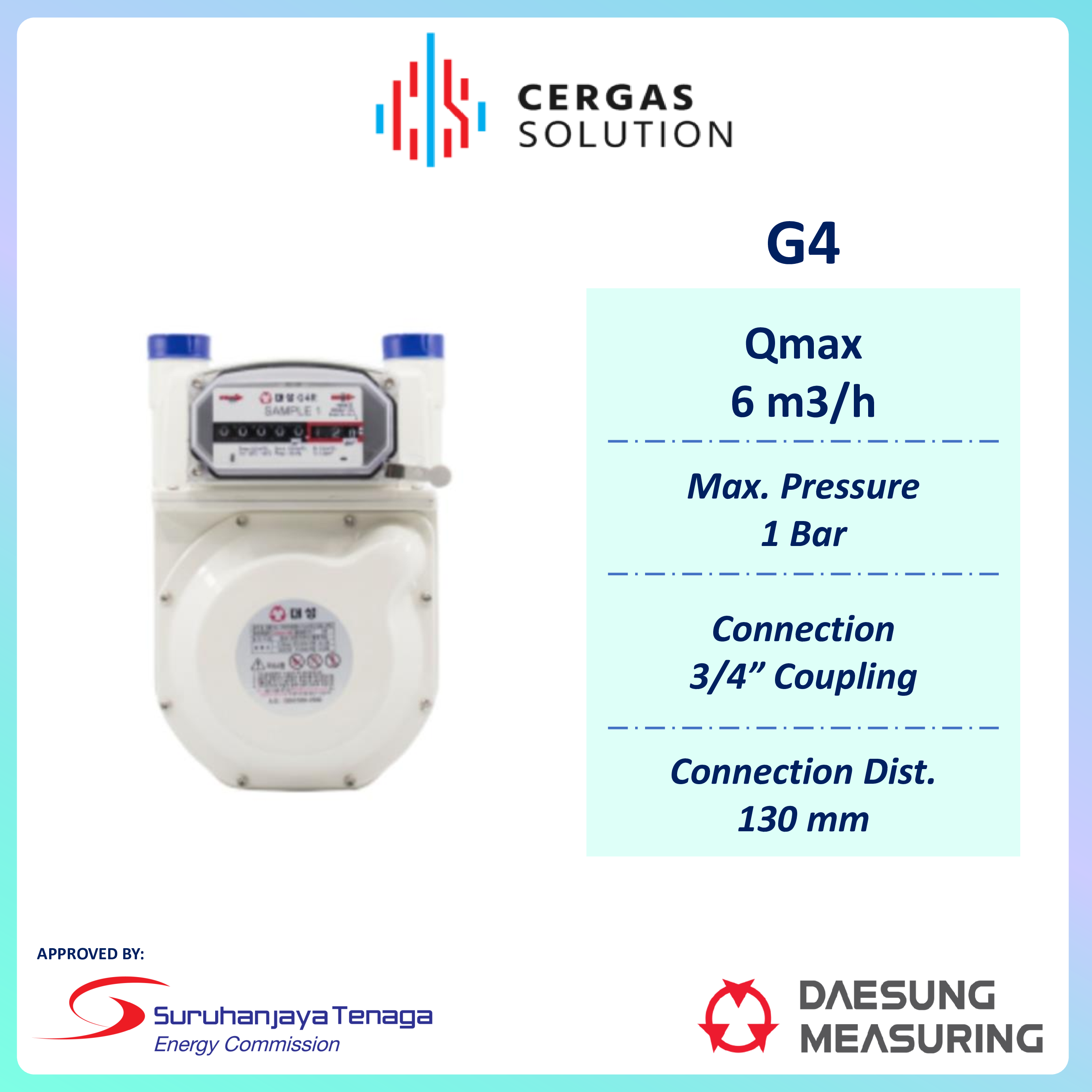 DAESUNG Diaphragm Gas Meter G4 for LPG / NG | Lazada