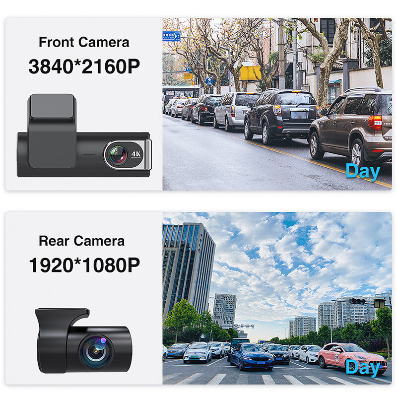 EKLEVA 4K Dash Cam 2160P ในตัว GPS Wifi รถ DVR 24H ที่จอดรถ Monitior ...