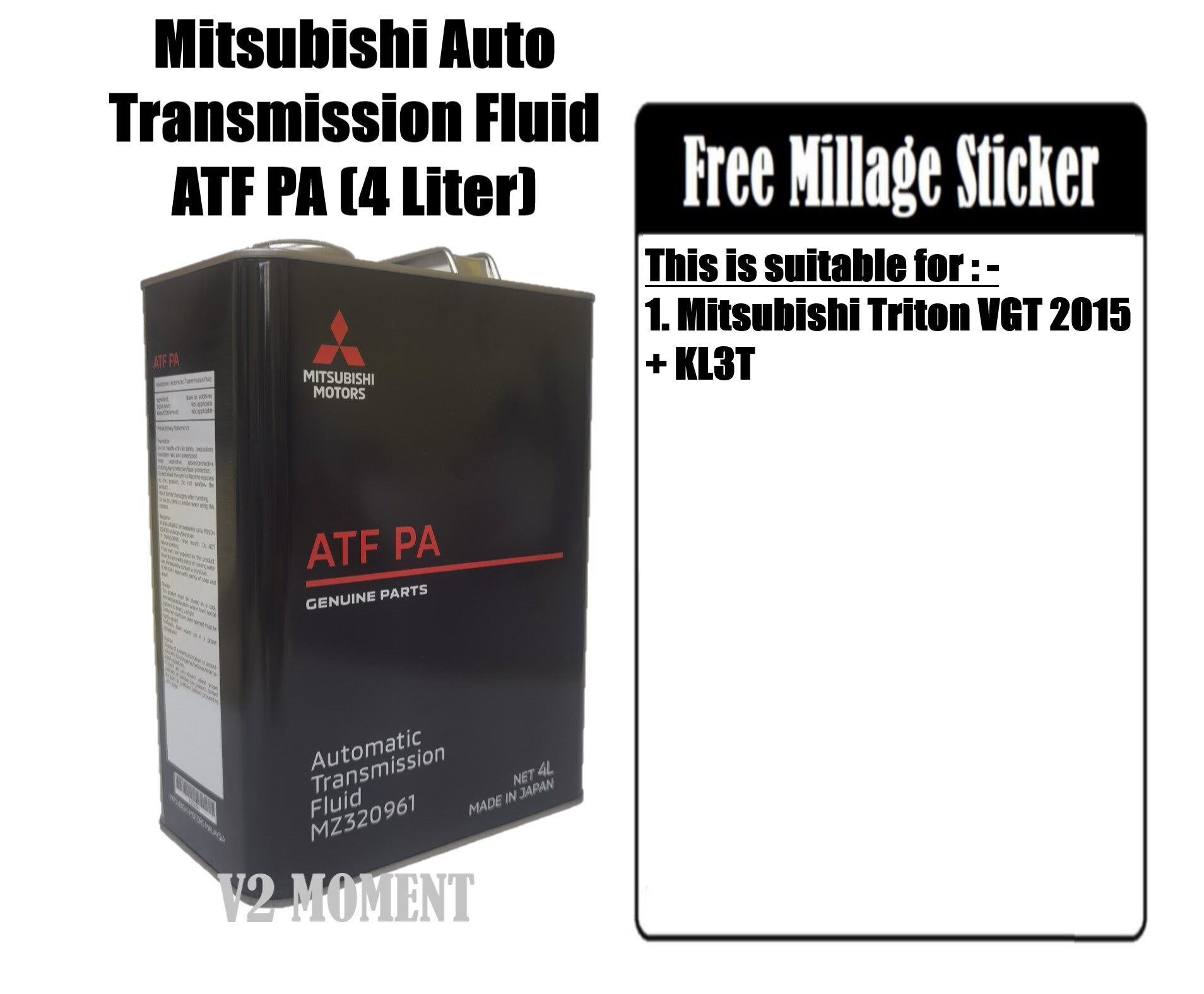 MITSUBISHI TRITON VGT 2015~ KL3T ATF PA AUTO TRANSMISSION FLUID 100% ...