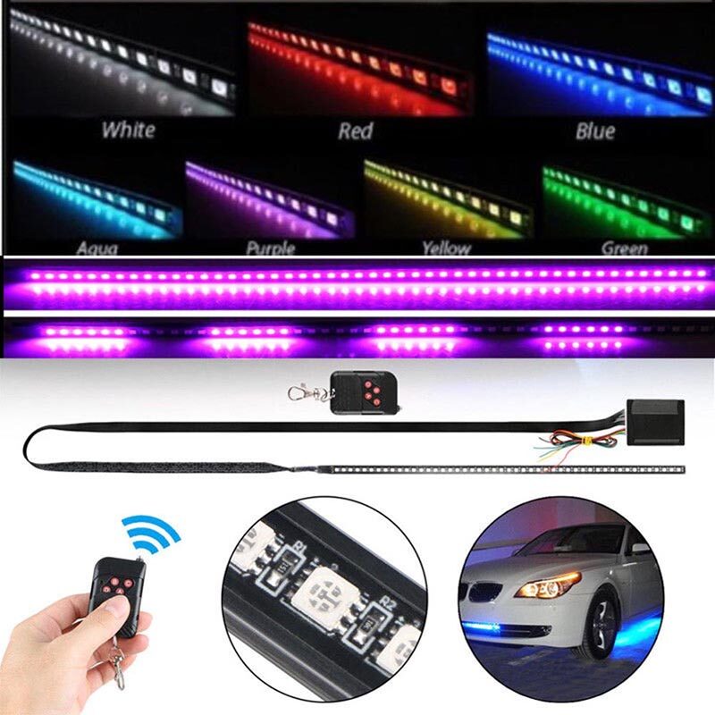 LANG 22 Inch 7Color 48 LED RGB Scanner Flash Car Strobe Knight Rider ...