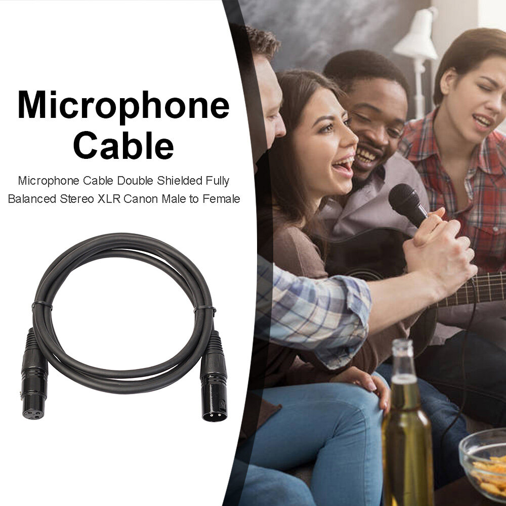 Microphone Cable Double Shielded Fully Balanced Stereo XLR Canon Male ...