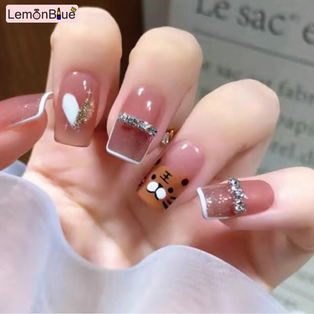 Korea gaya -- kuku palsu aesthetic plus lem tahan lama Kuku palsu seri ...