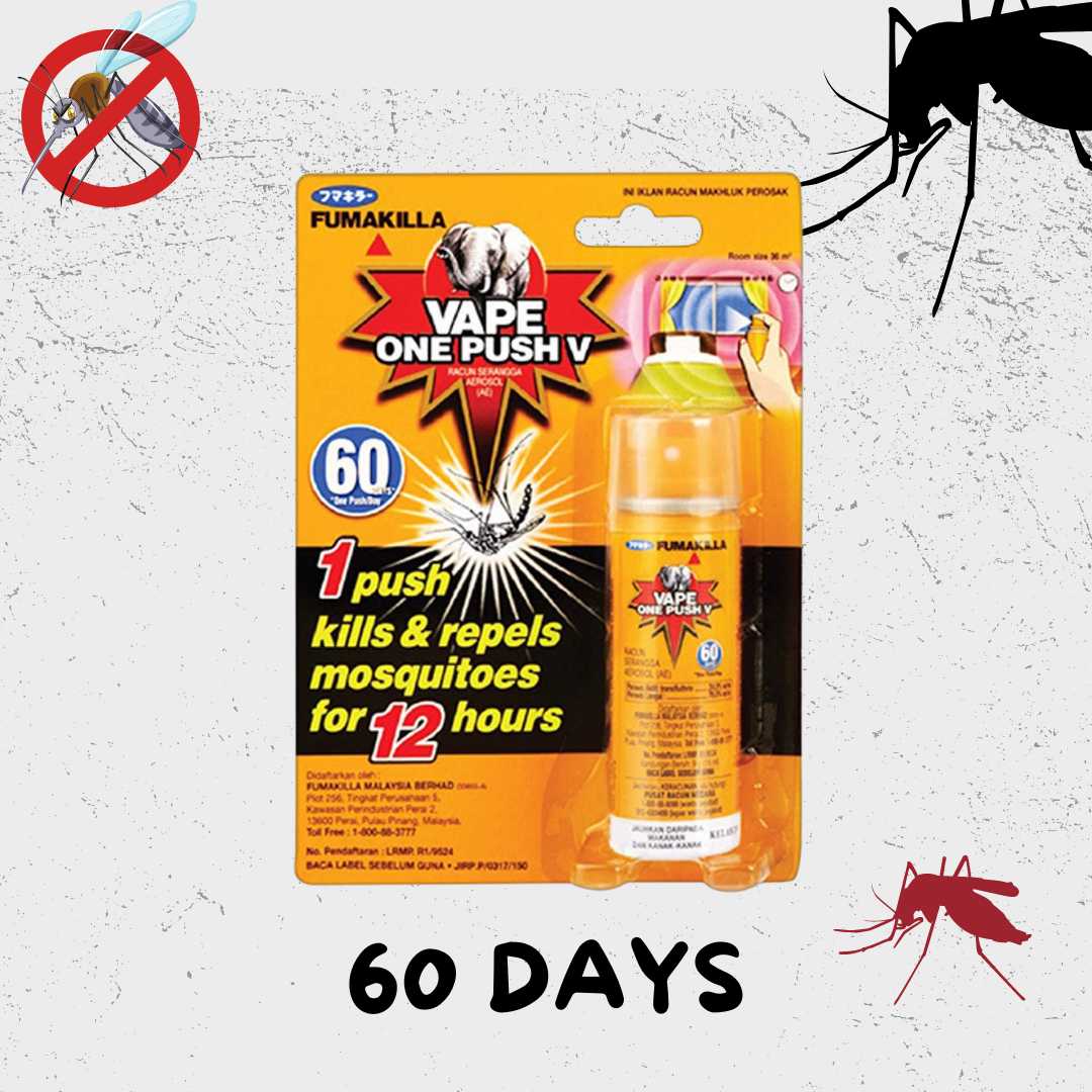 Fumakilla Vape One Push V/ Racun Serangga Aerosol 30/60 Days | Lazada