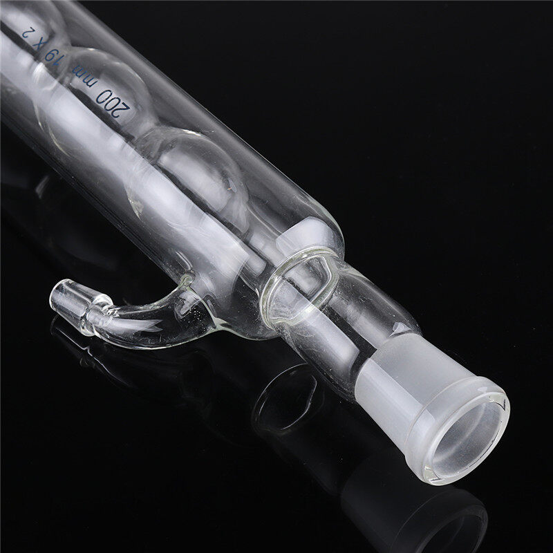 200มม.19X2 Joint Glass Spherica Condenserเคมีขดลวดคอนเดนเซอร์Labชุด ...