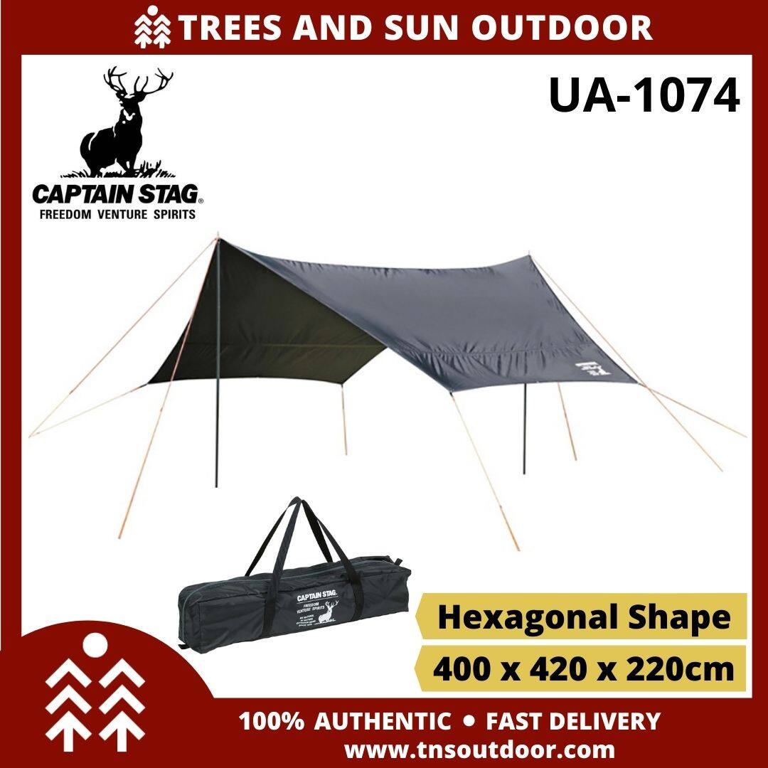 Captain Stag UA1074 CS Black Hexagon tarp UV Flysheet Waterproof Tarp ...