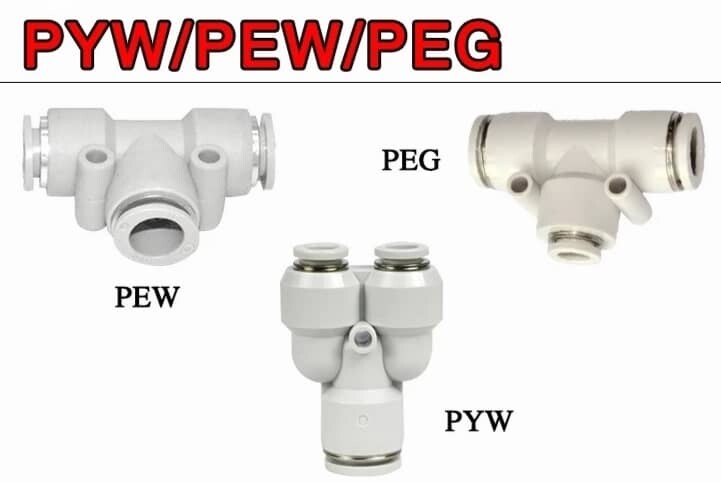 AIRTAC PEG PEW PYW SERIES (BLACK COLOUR) PNEUMATIC ONE-TOUCH FITTING PUSH IN UNION REDUCER UNION ...