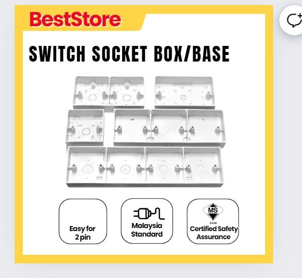 PVC Conceal Soket Switch Kotak Suis Power Socket Cover Box Casing Plug ...