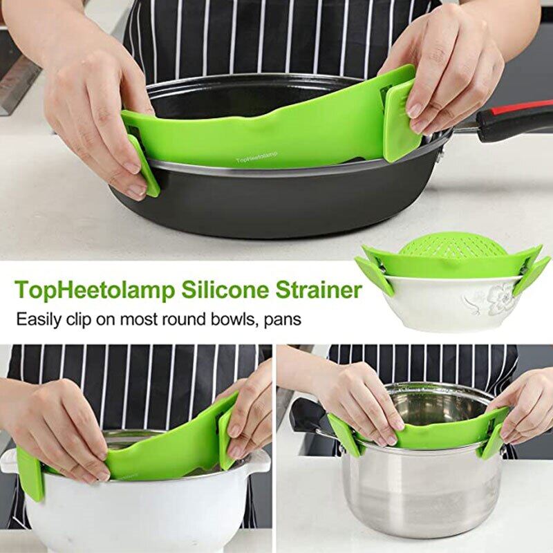 Silicone Clip-on Pot Pan Bowl Funnel Narrow Mouth Creative Pasta ...