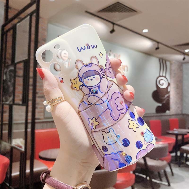 สำหรับ VIVO Y35 Y02S VIVO Y77 5G 2022 Soft Blue-Ray Bling Glitter ถ้วย ...