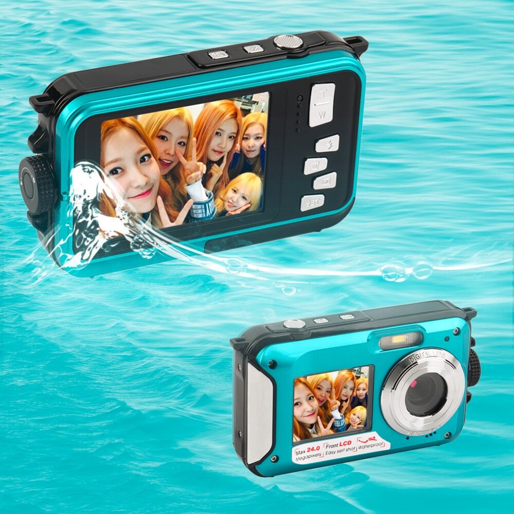 2.7Inch TFT Digital Camera Waterproof 24MP MAX 1080P Double Screen 16X ...