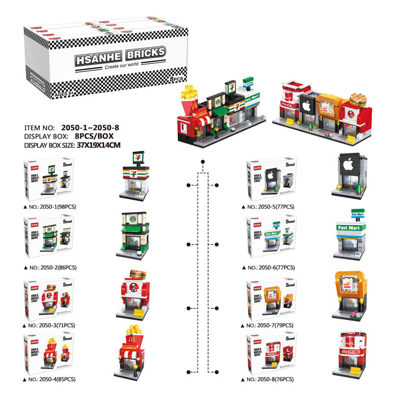A01-Building Block Brick 7E, Mcd, KFC, Coke 8 sets, Lego Set | Lazada