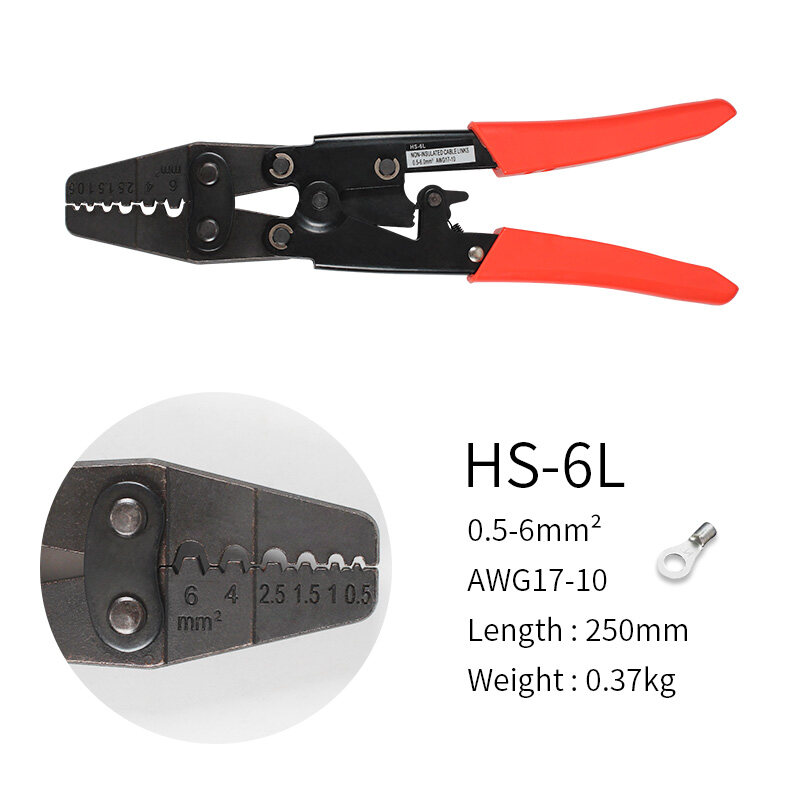 HS-16 Crimping Pliers Cable Lug Crimper Tool Bare Terminal Crimper Hand ...