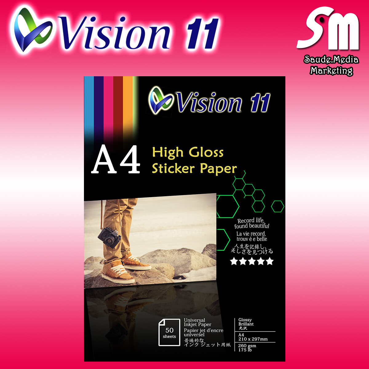 A4 High Glossy Sticker Paper 300gsm (50pcs/pkt) | Lazada
