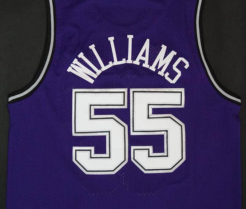 ของแท้ผู้ชายSacramento Kings #55 JASON Williams Black swingman Jersey ...