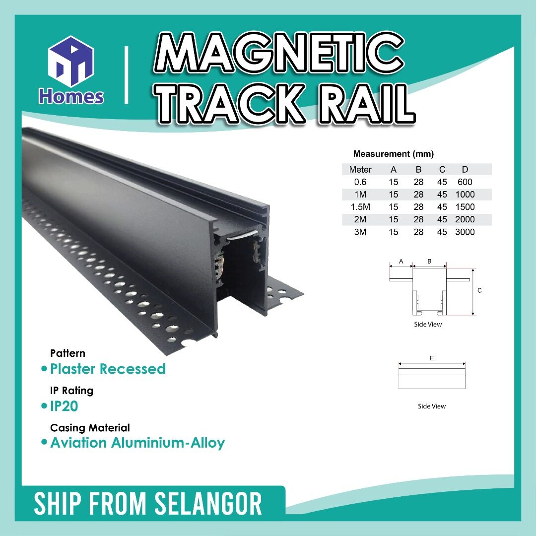 Homes Magnetic Track Rail 48v Wood Board/Plaster Ceiling Recessed or ...
