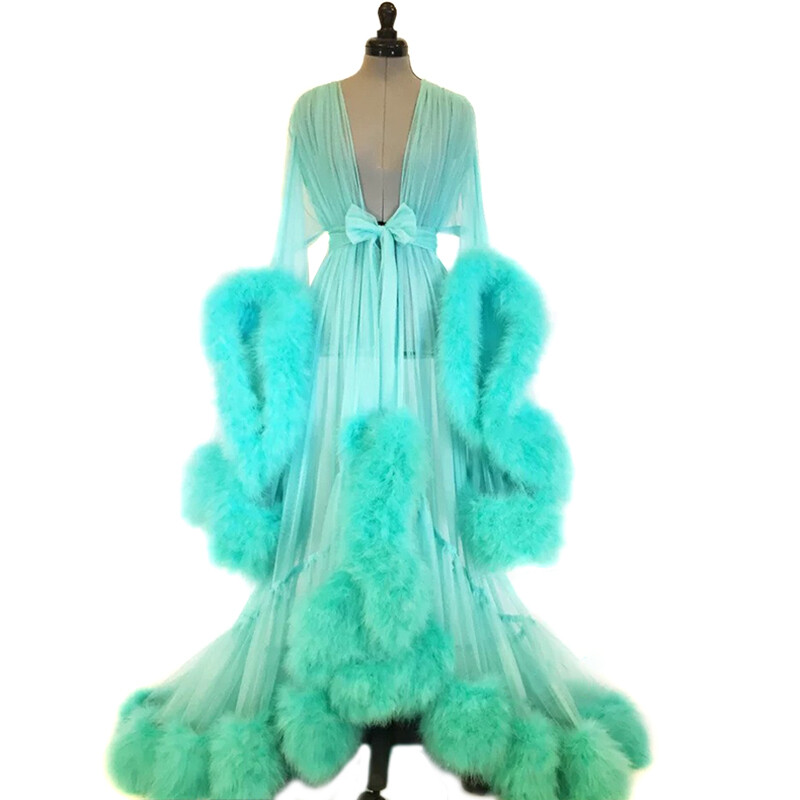Sale】 Hollywood Fuzzy Robe สำหรับเตียงเวลา Flared แขน Tailing ชุด Tulle ...
