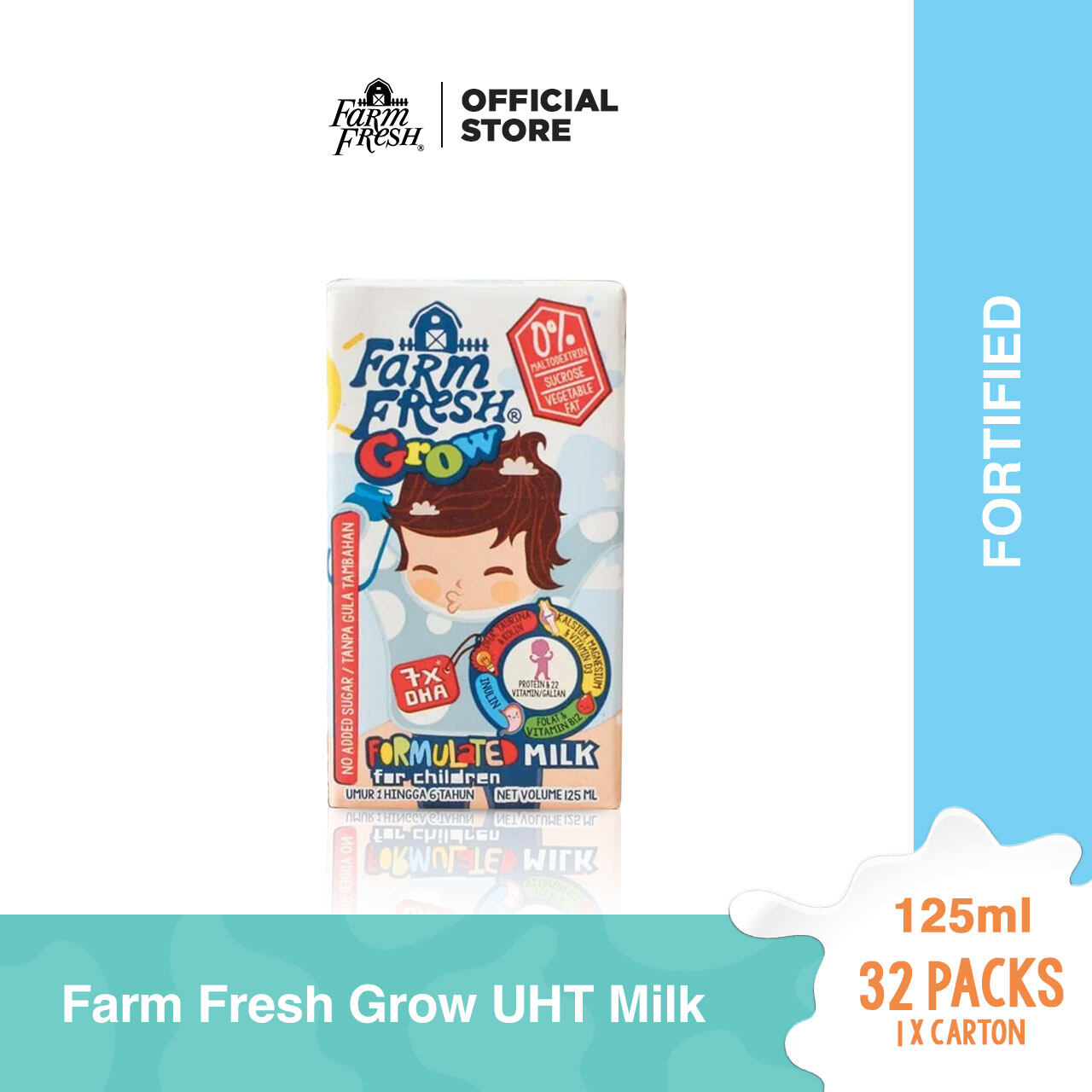 Farm Fresh Grow Formulated Milk 1-6 Years Old 125ml x 32 Packs | Lazada