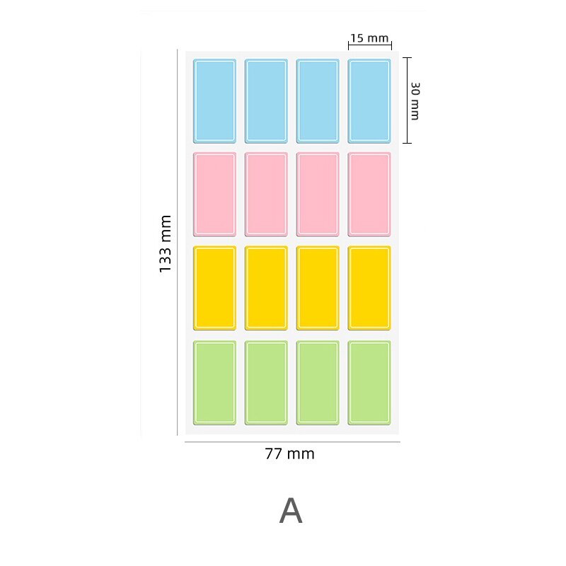 10 Sheets Solid Color Waterproof Label Stickers Tearable Classification ...
